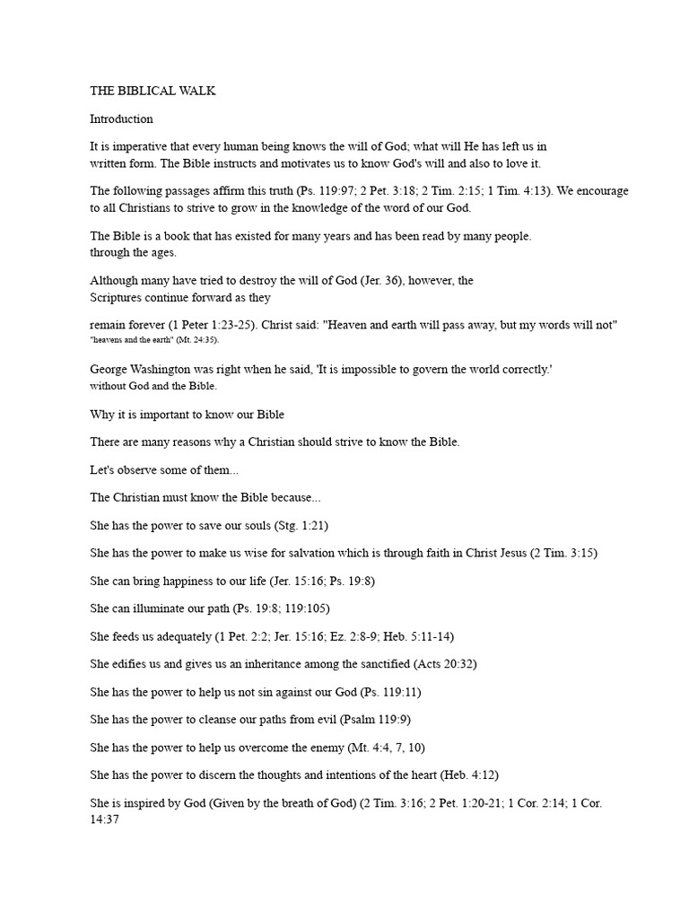 The Biblical Walk Introduction | PDF | Bible | Jesus