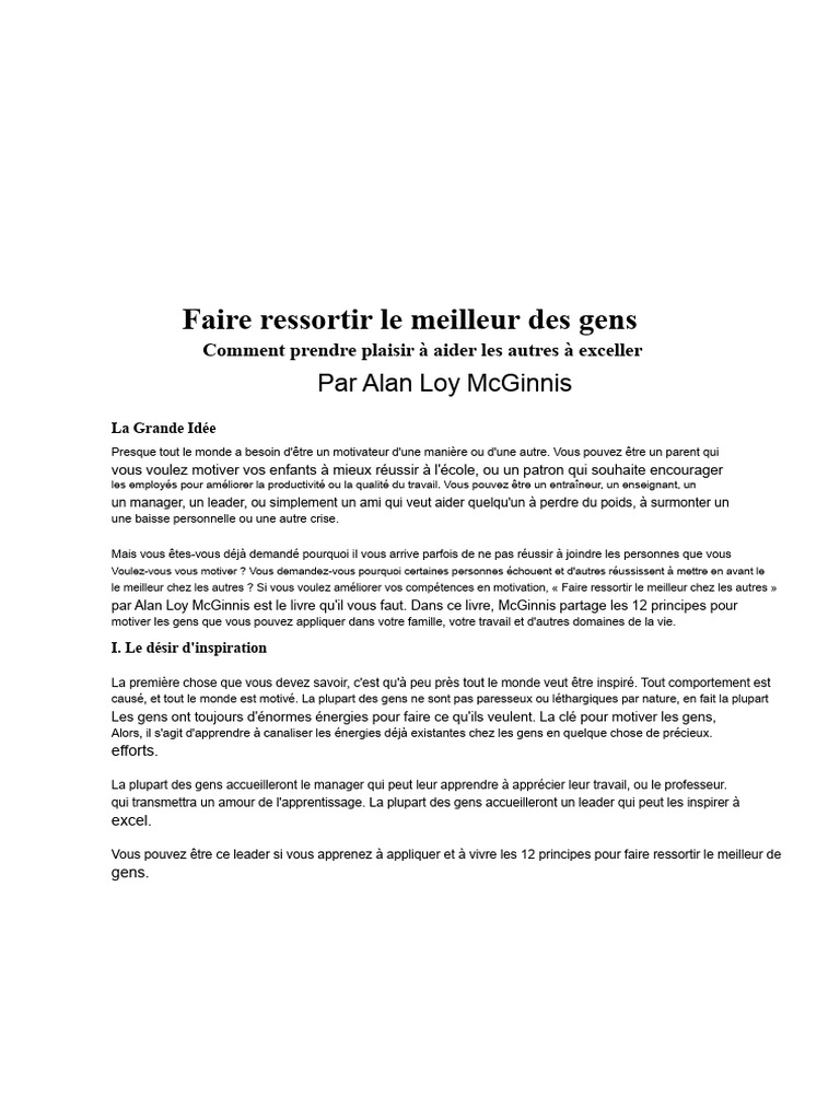 12 Principes pour Motiver les Autres | PDF | Motivation | Motivant