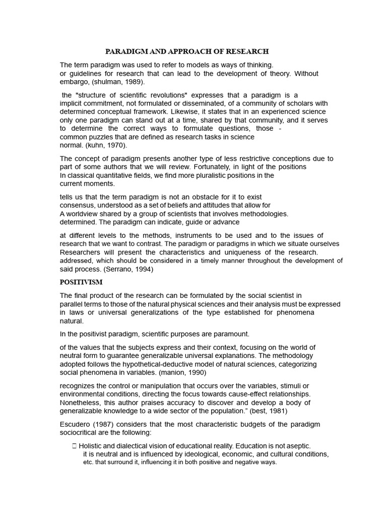 Research Paradigms and Approaches | PDF | Paradigm | Quantitative Research