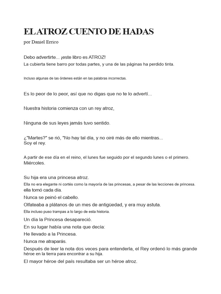 Cuento de Hadas Atroz y Divertido | PDF
