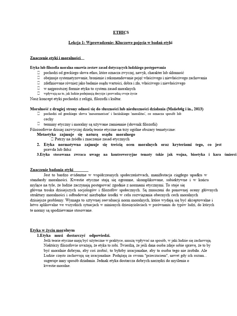 Etyka I Moralność | PDF