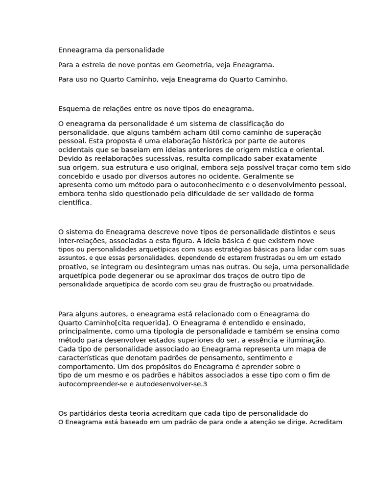 Entenda o Eneagrama da Personalidade | PDF | Eneagrama de personalidade ...