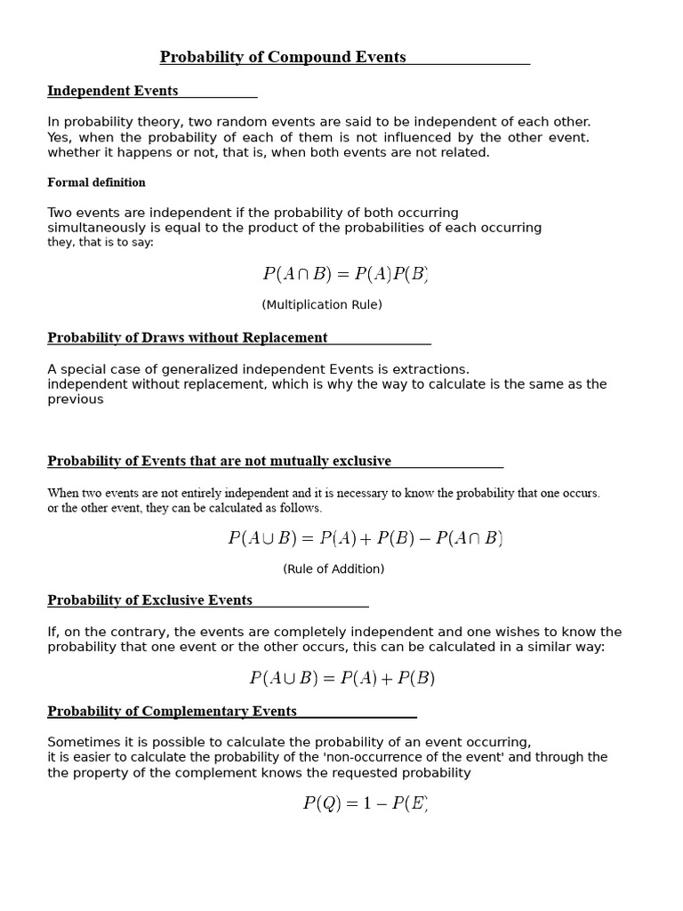 Understanding Compound Event Probability | PDF