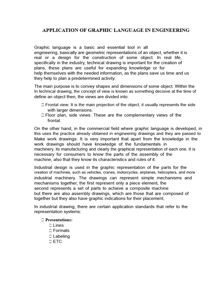 Application of Graphic Language in Engineering | PDF | Technical ...