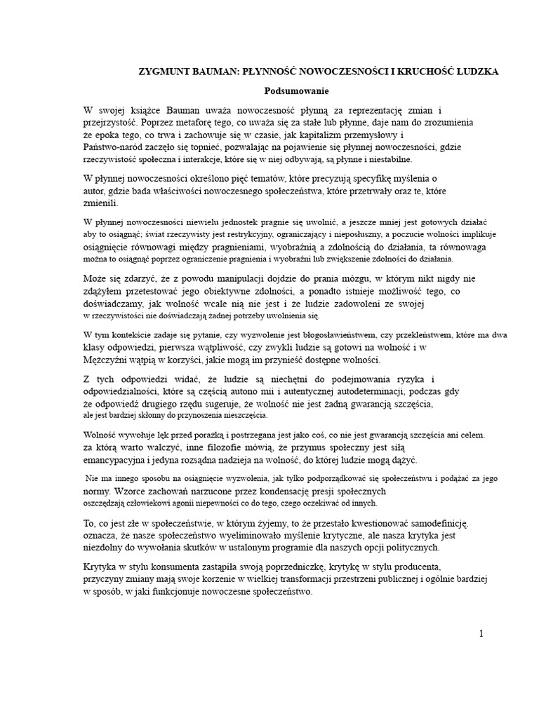 Zygmunt Bauman Z Pytaniami | PDF