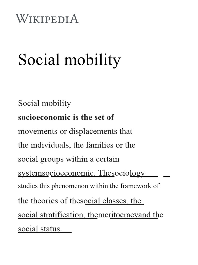 Understanding Social Mobility Dynamics | PDF | Social Mobility | Social ...