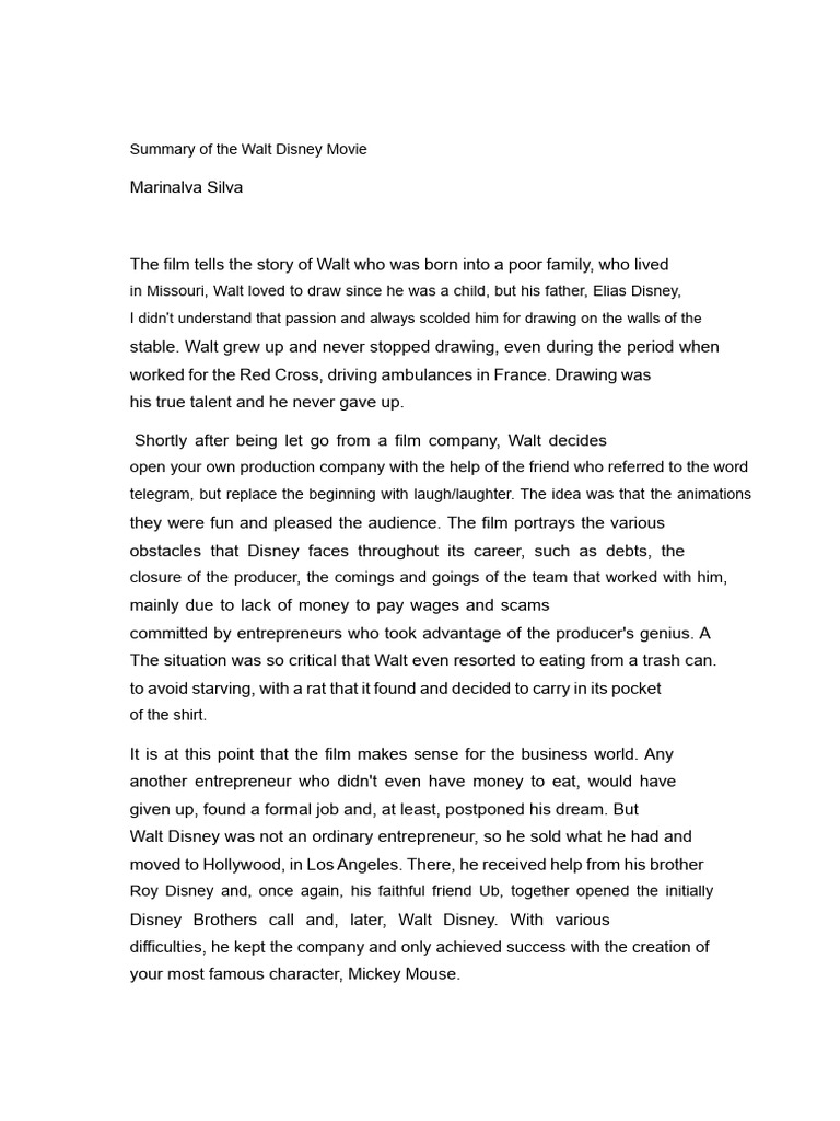 Walt Disney: A Journey of Resilience | PDF | The Walt Disney Company ...