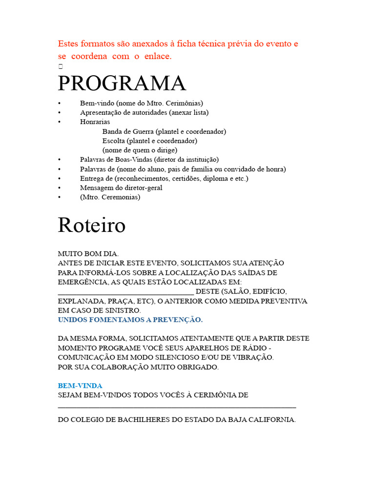 Programa Roteiro | PDF