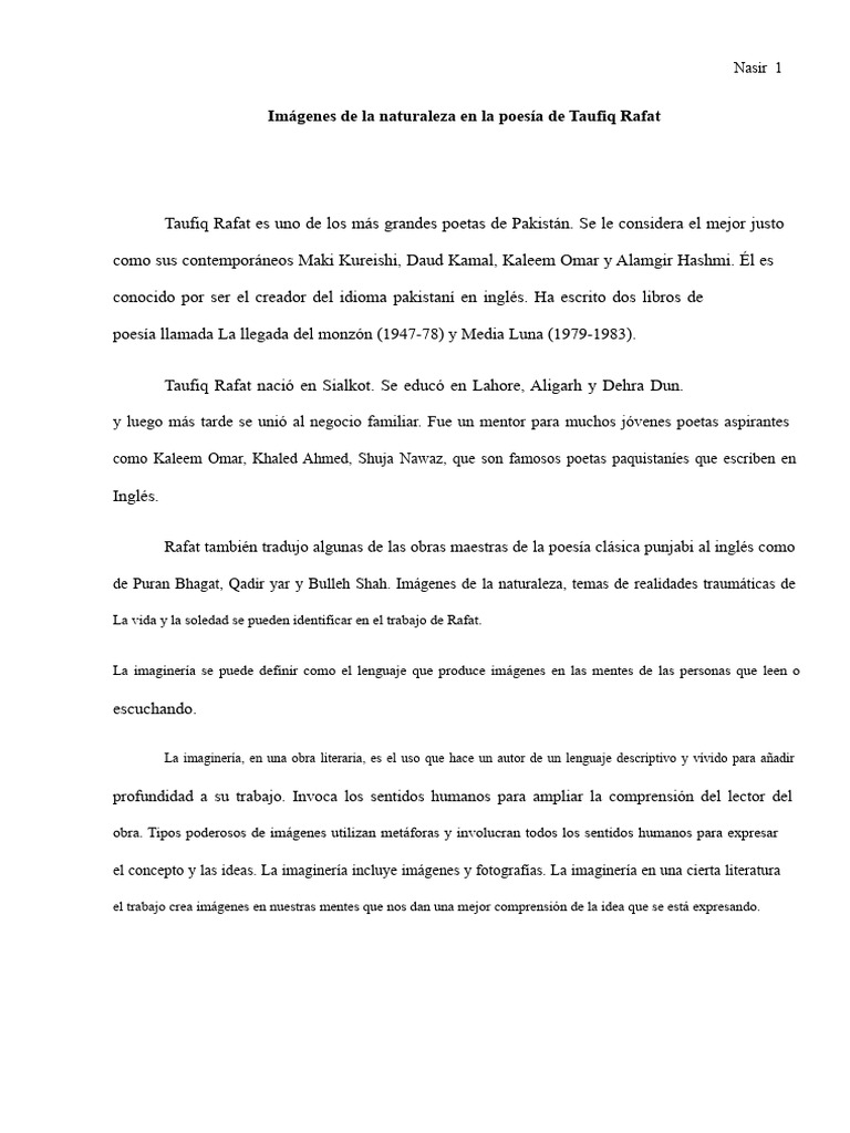 Imágenes de la naturaleza en Taufiq Rafat | PDF | Amor | Aves