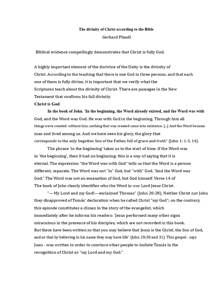 Biblical Evidence of Christ's Divinity | PDF | John The Baptist | Jesus