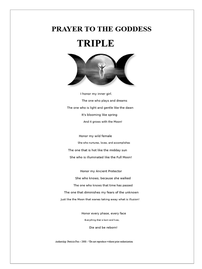Triple Goddess Prayer Invocation | PDF