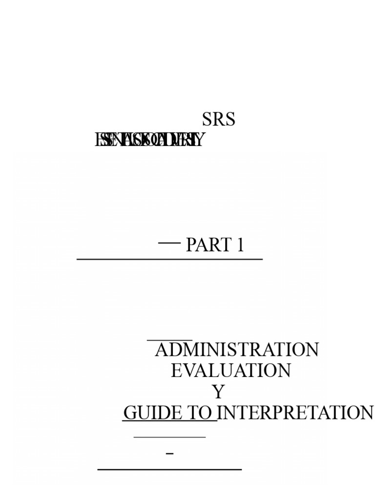 Srs Manual - Social Response Scale | PDF | Autism | Pervasive ...