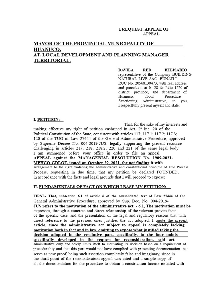 Appeal Resource Against Fine For Construction License | PDF ...