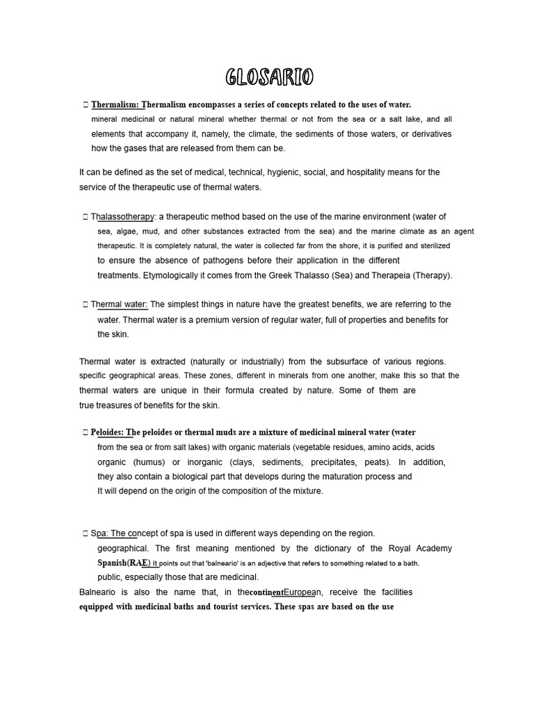 Thermalism and Thalassotherapy Benefits | PDF | Spa | Water