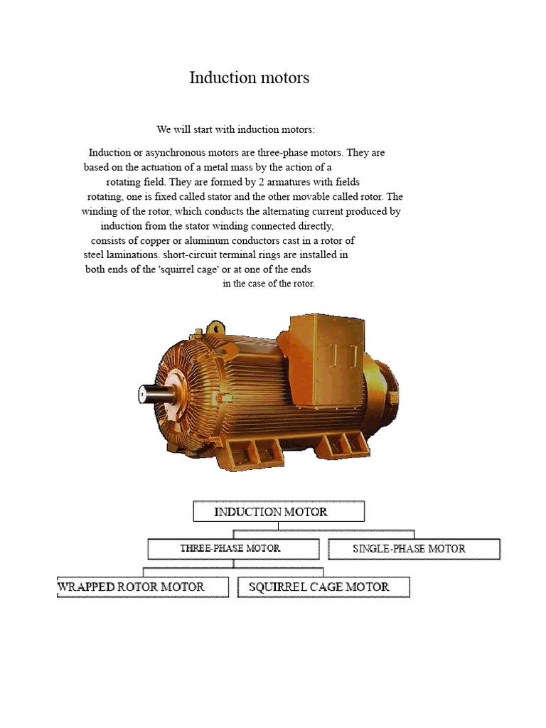 Classification of Induction Motors | PDF | Electric Motor ...