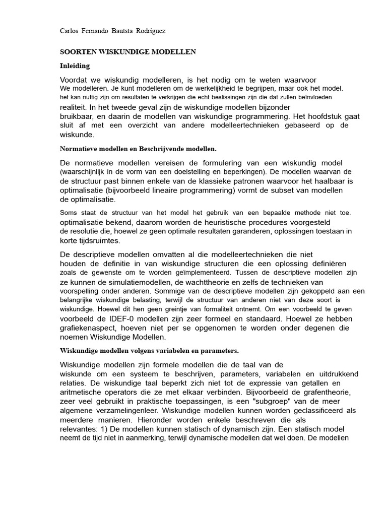 Soorten Wiskundemodel | PDF