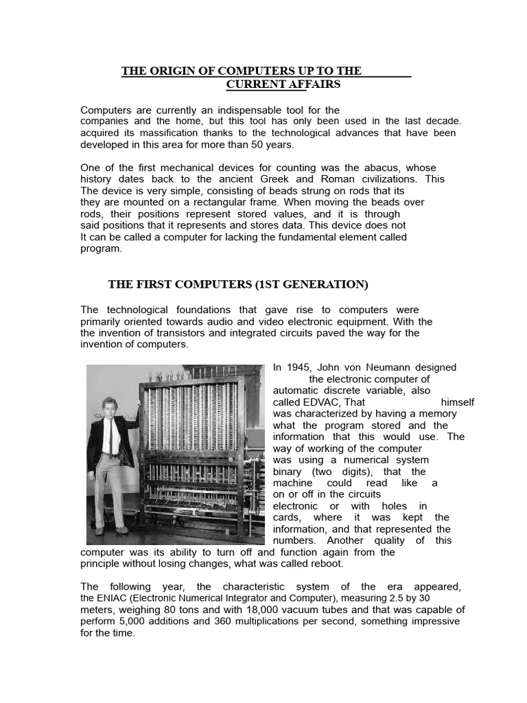 History of Computers: Evolution Overview | PDF | Computer Program ...