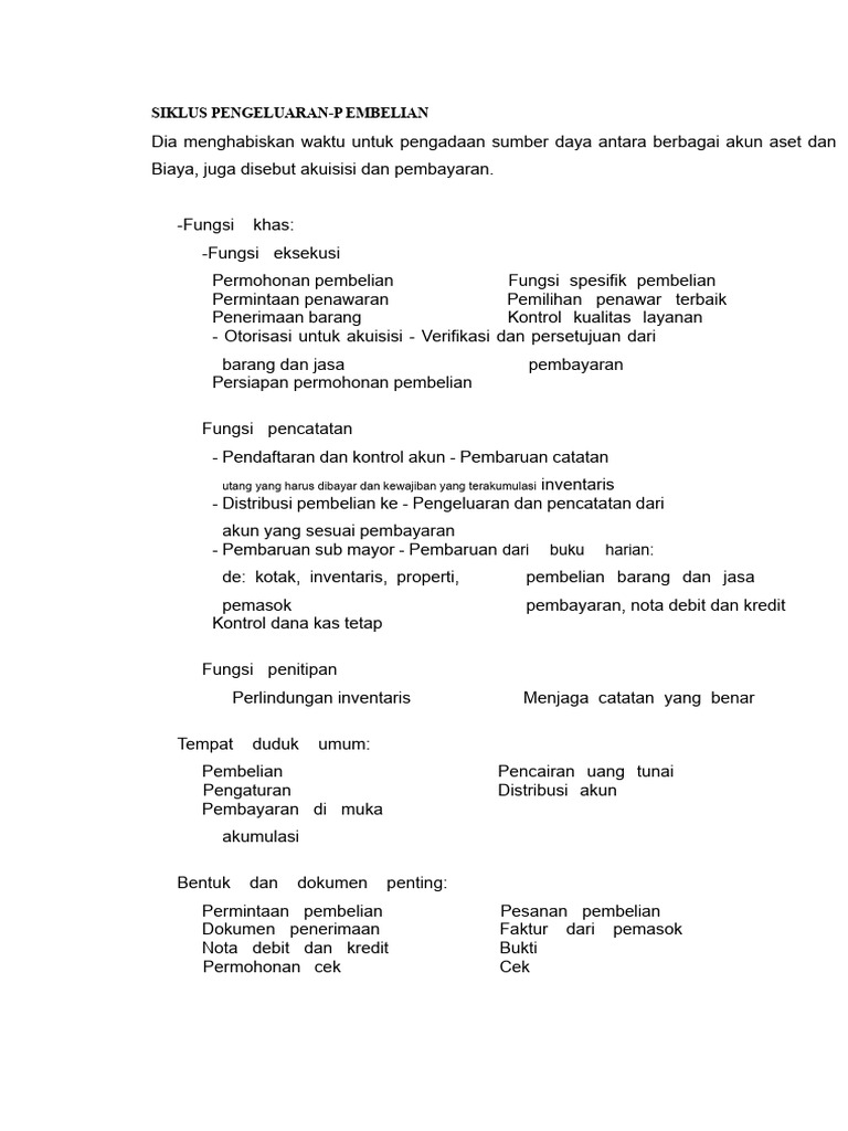 Siklus Pengeluaran-Pembelian | PDF