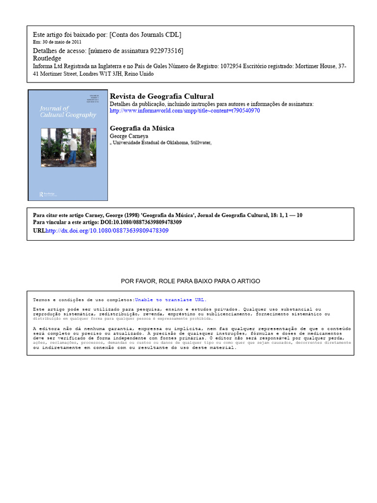 Geografia Musical (1998) | PDF