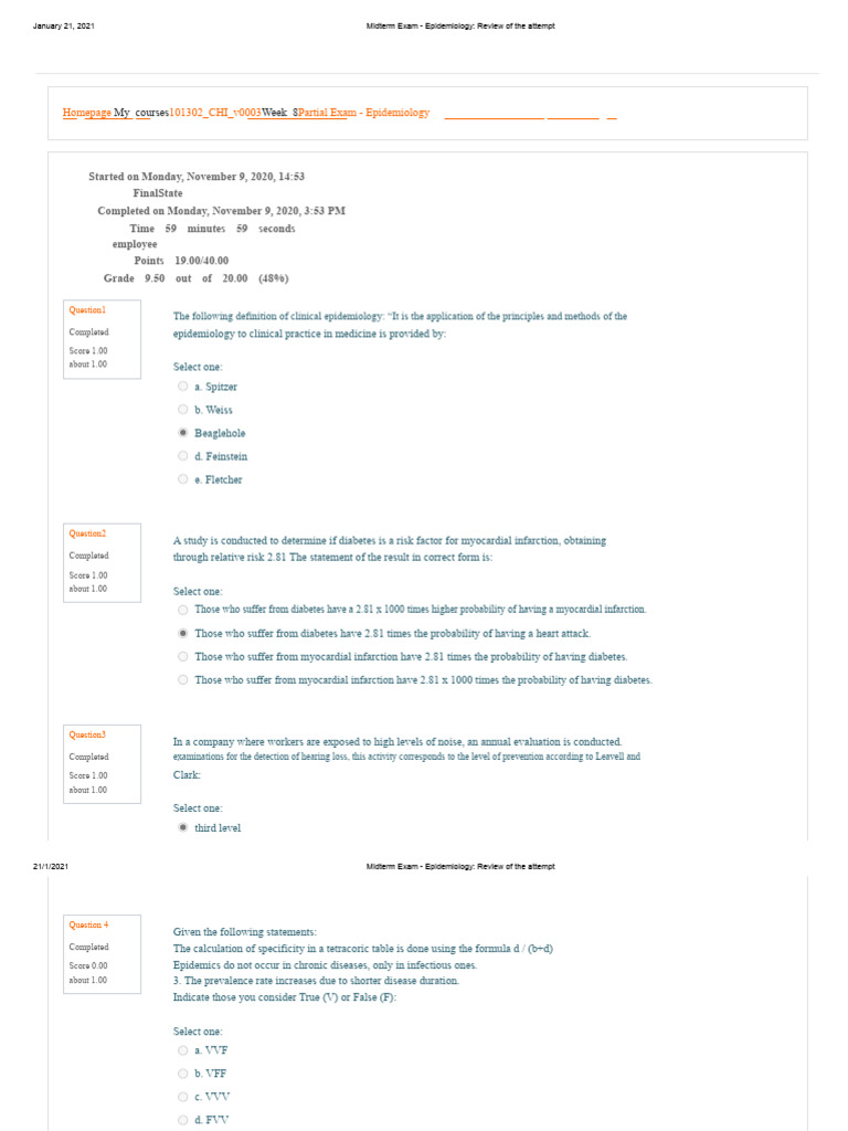 Partial Exam - Epidemiology - Review of The Attempt | PDF ...