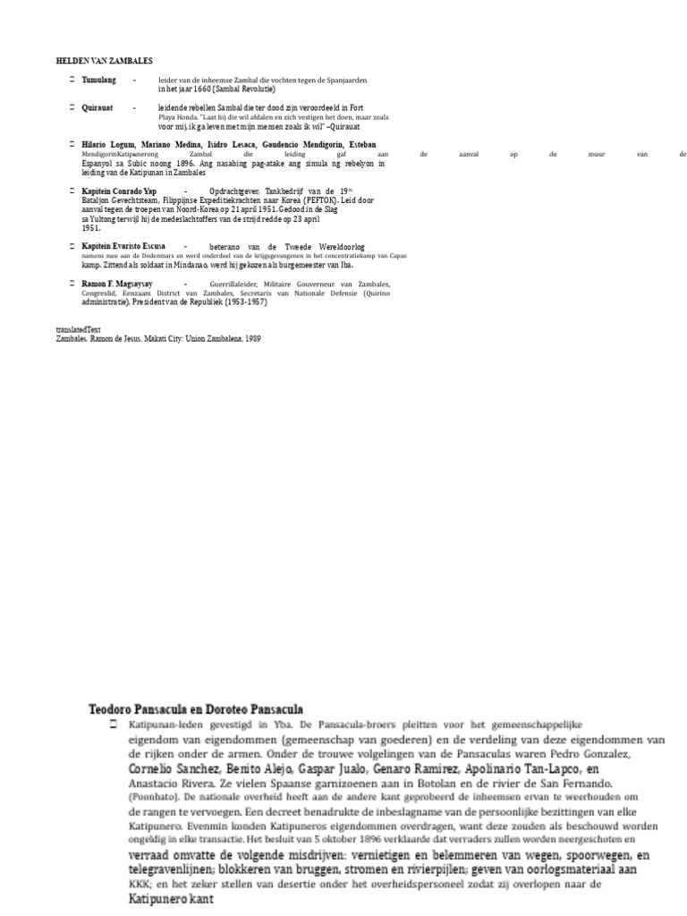 Zambal Heroes | PDF