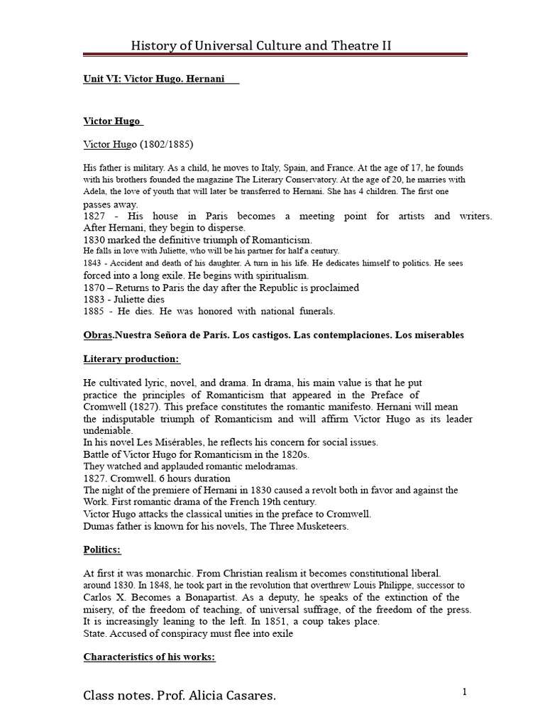 06 Analysis Hernani - Victor Hugo | PDF | Victor Hugo | Romanticism