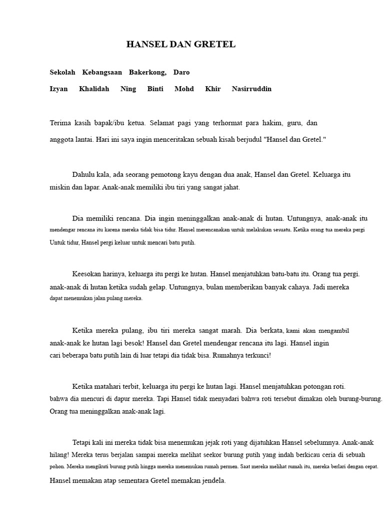 Hansel Dan Gretel | PDF