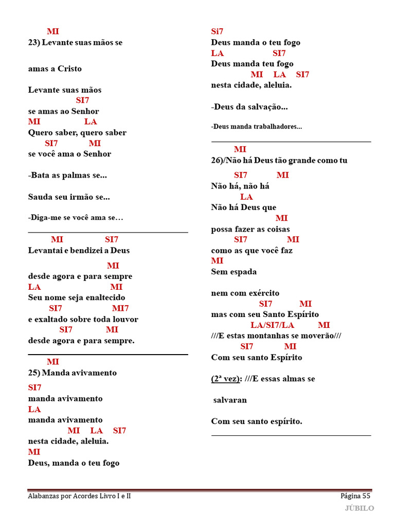 125304645 550 Louvores Por Acordes Livro I e II 087 | PDF