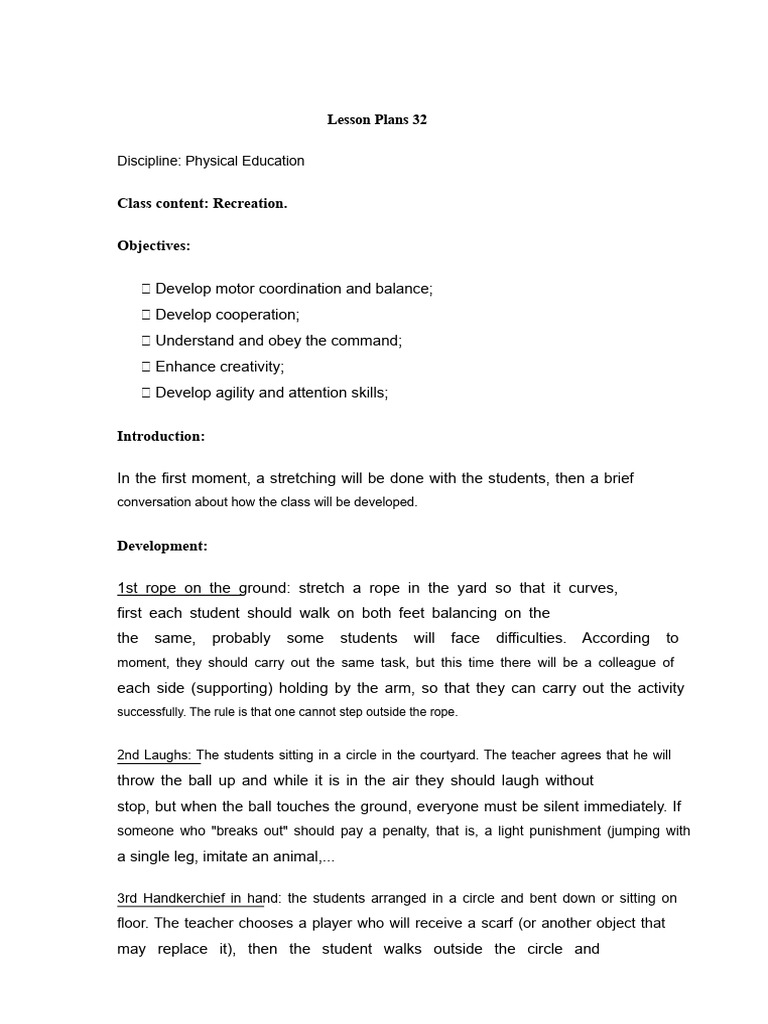 20 Lesson Plans For Early Childhood Education - 1 | PDF | Teachers ...