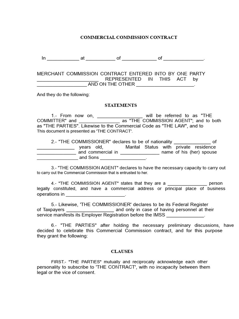 Commercial Commission Contract | PDF | Justice | Crime & Violence