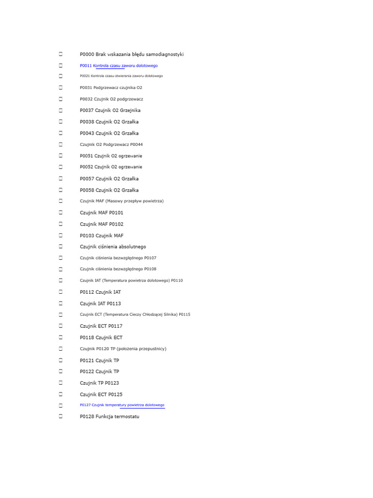 Kody OBD II Infiniti G37 | PDF