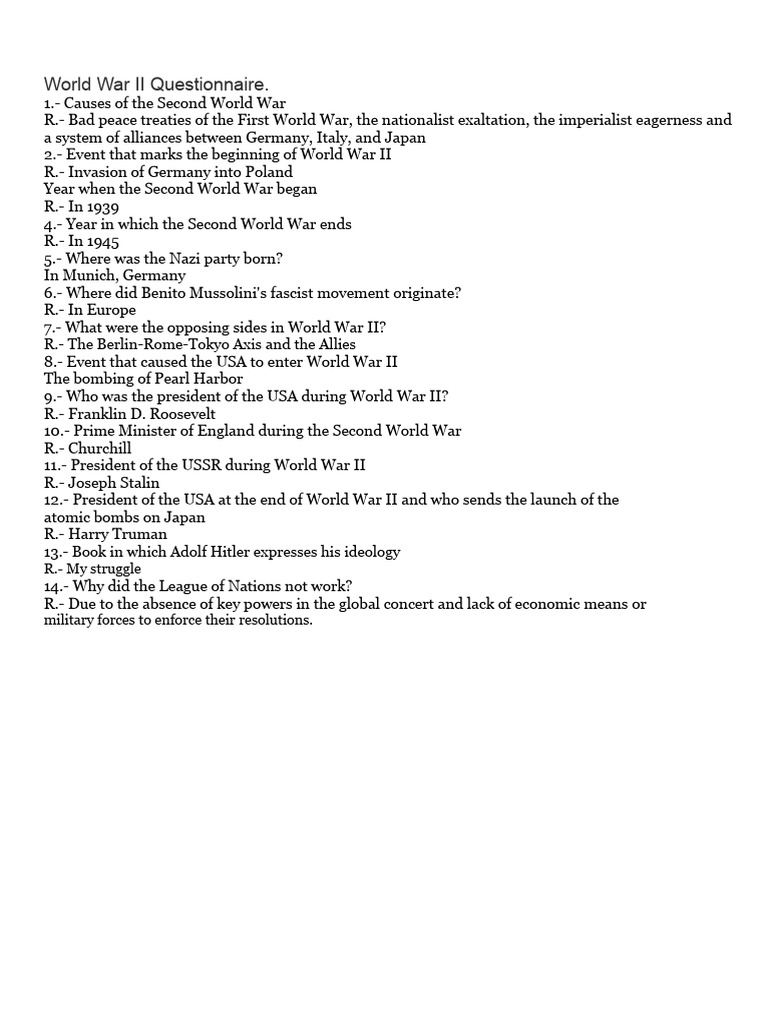 World War II Key Facts and Events | PDF