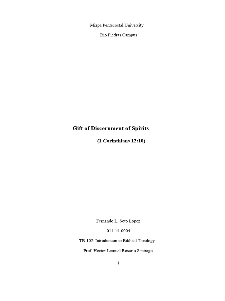 Gift of Discernment of Spirits | PDF | Spiritual Gift | Bible