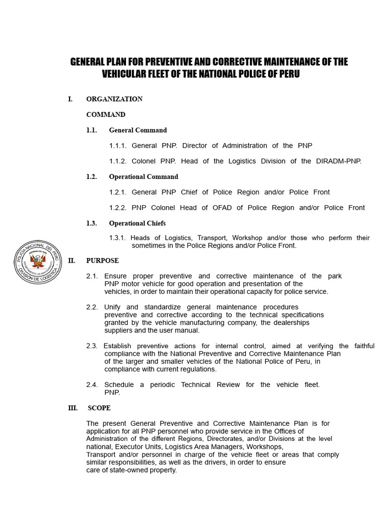 General Maintenance Plan 2018 | PDF | Auto Mechanic | Vehicles