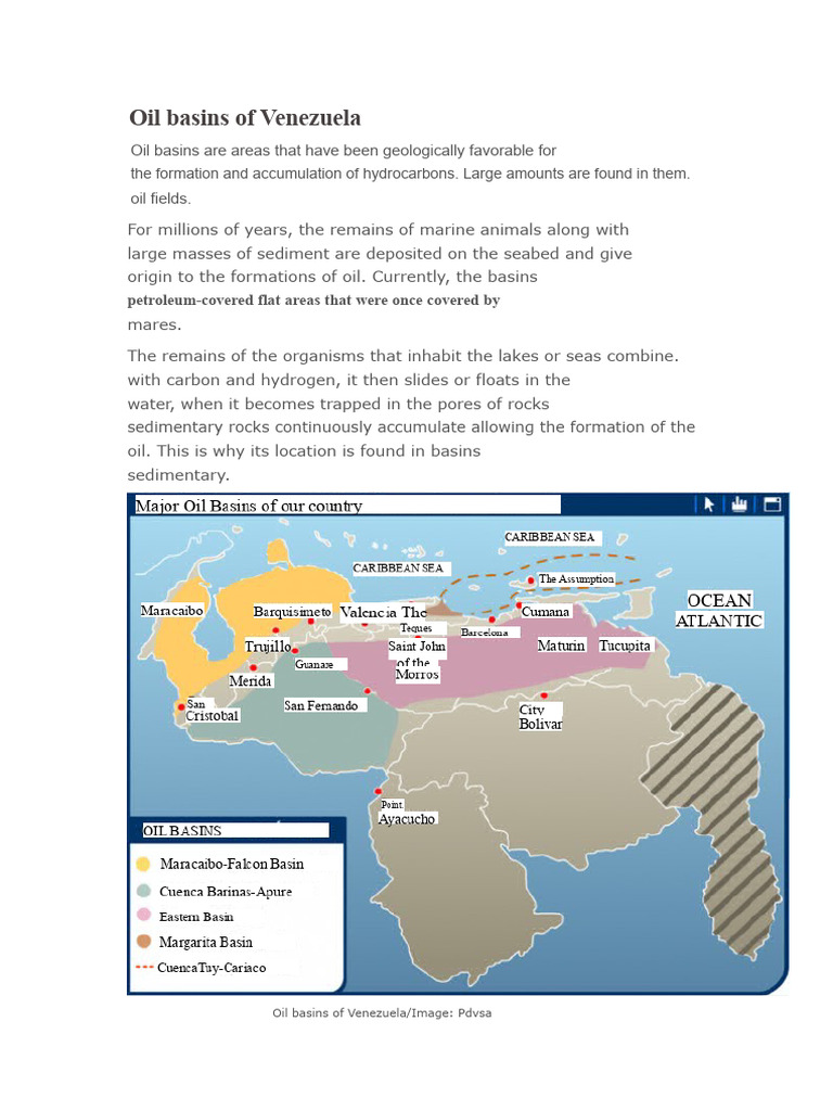 Oil basins of Venezuela.docx | PDF | Sedimentary Rock | Petroleum