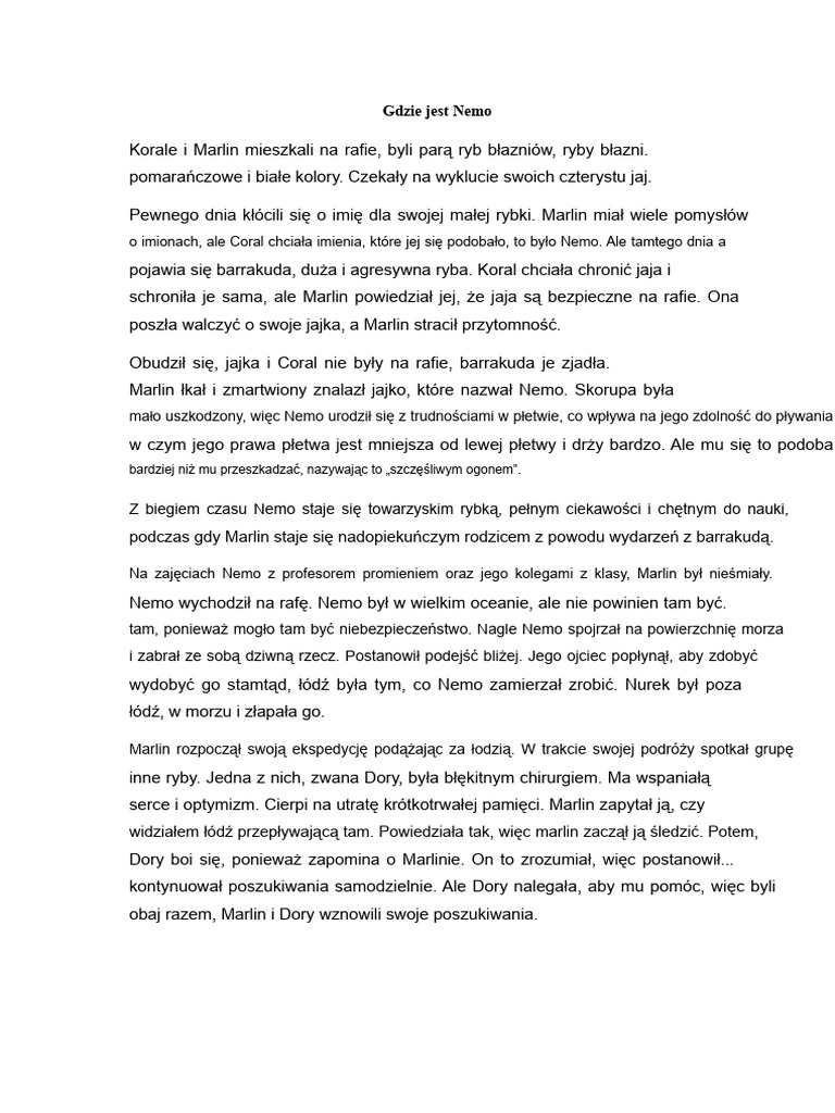 Gdzie Jest Nemo | PDF
