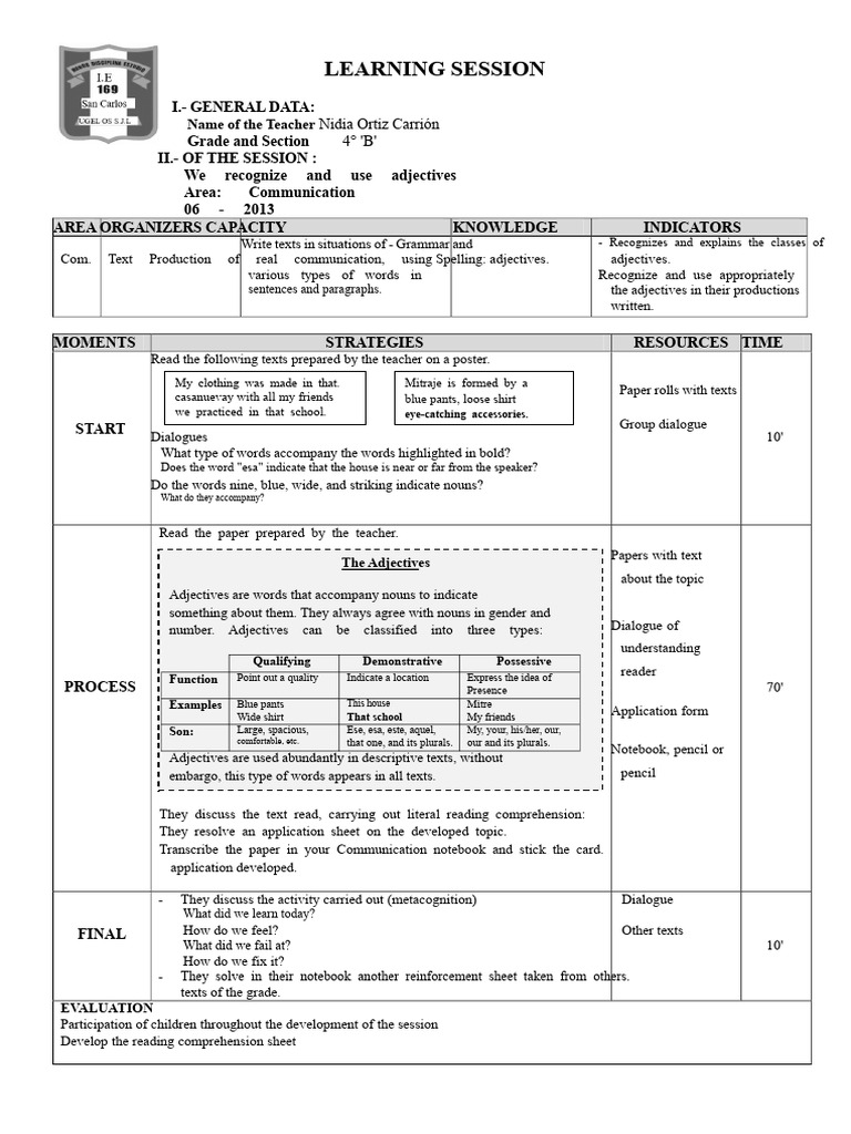 LEARNING SESSION - We Recognize and Use Adjectives | PDF | Adjective | Noun