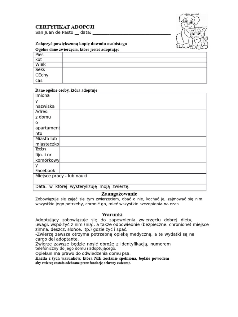 CERTYFIKAT ADOPCJI FFKJF 3 | PDF