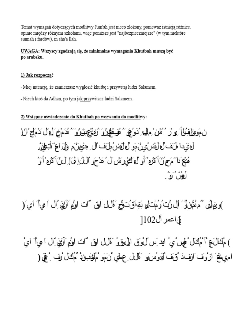 Arabic Khutbah PDF | PDF