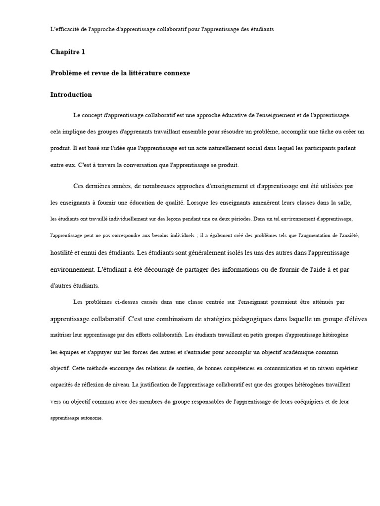 Efficacité de l'apprentissage collaboratif | PDF | Apprentissage ...