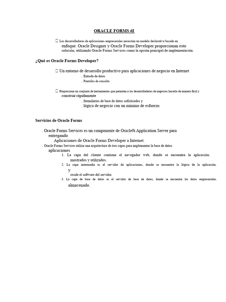 Introducción a Oracle Forms 6i | PDF | Pl / Sql | Bases de datos
