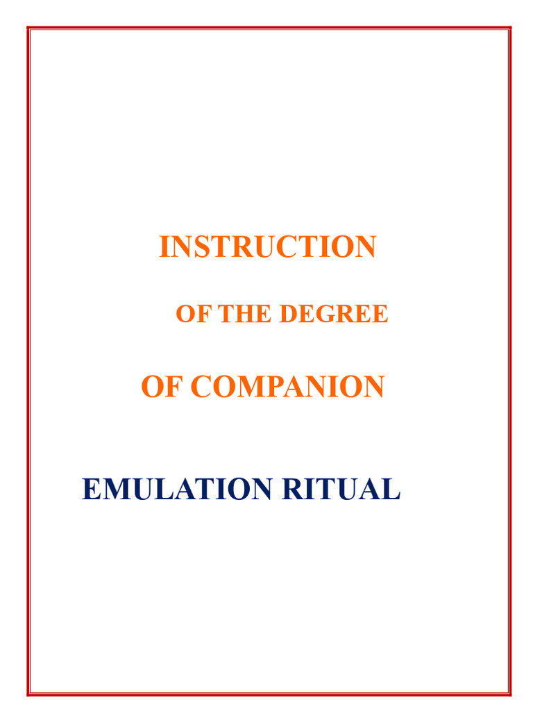 Companion Emulation Ritual Instructions | PDF | Freemasonry | Temple