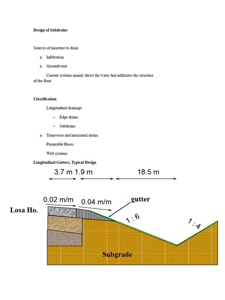 Design of Subdrains | PDF