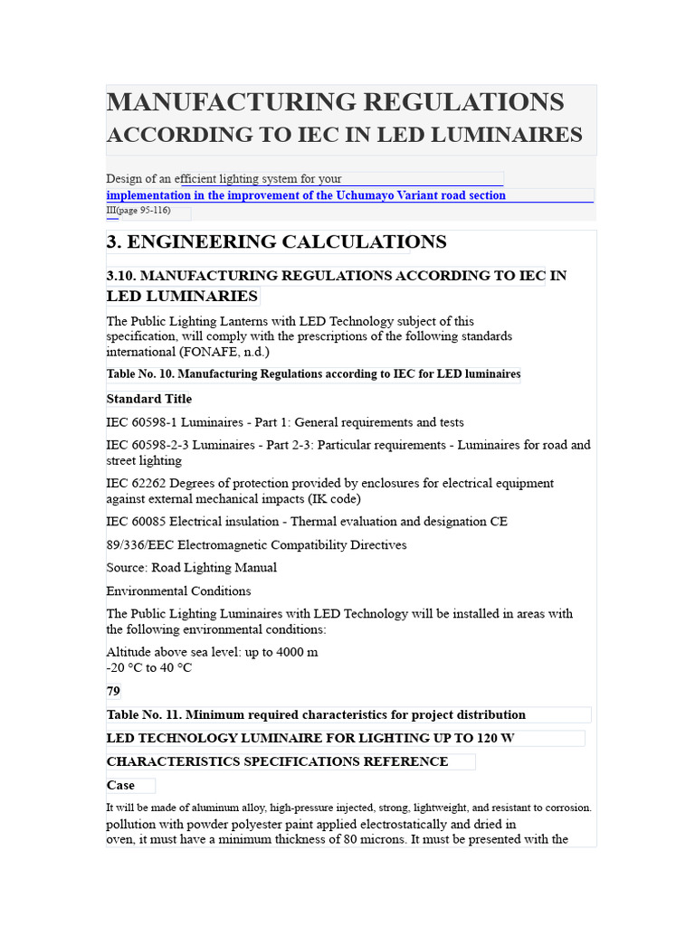 IEC Manufacturing Standards for LED Luminaires | PDF | Lighting | Mains ...