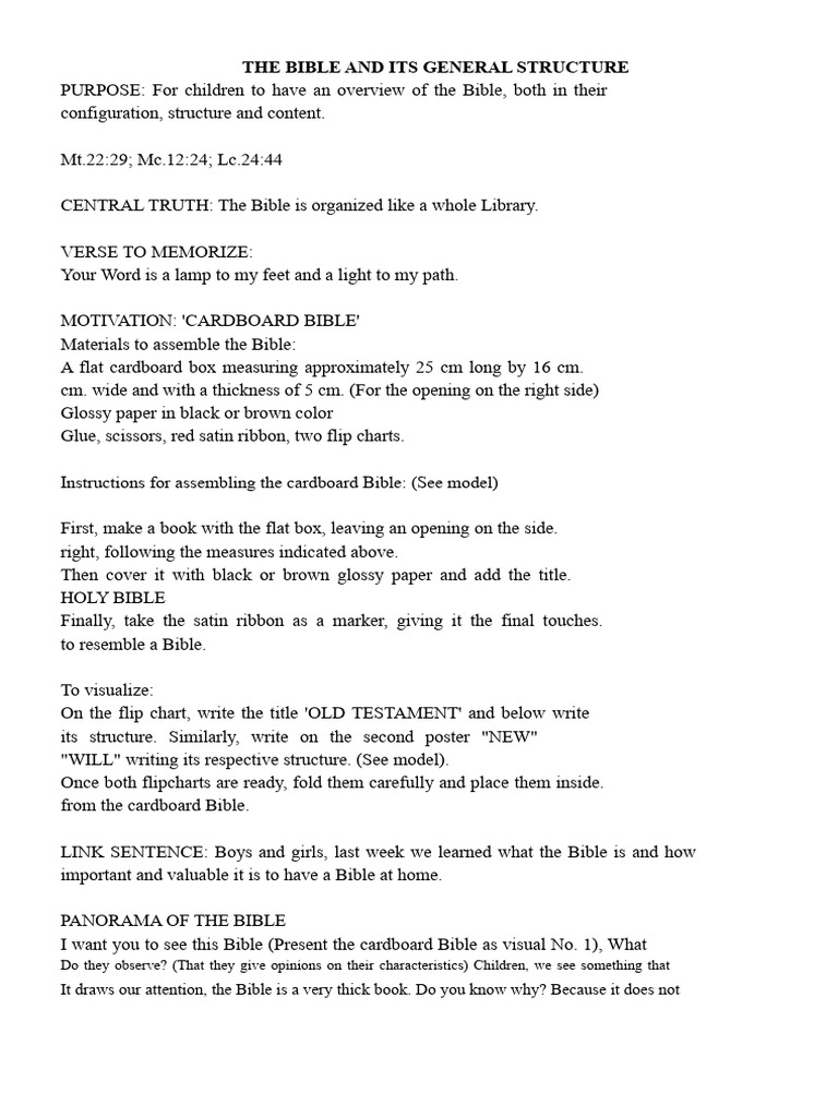 The Bible and Its General Structure | PDF | Bible | Chapters And Verses ...