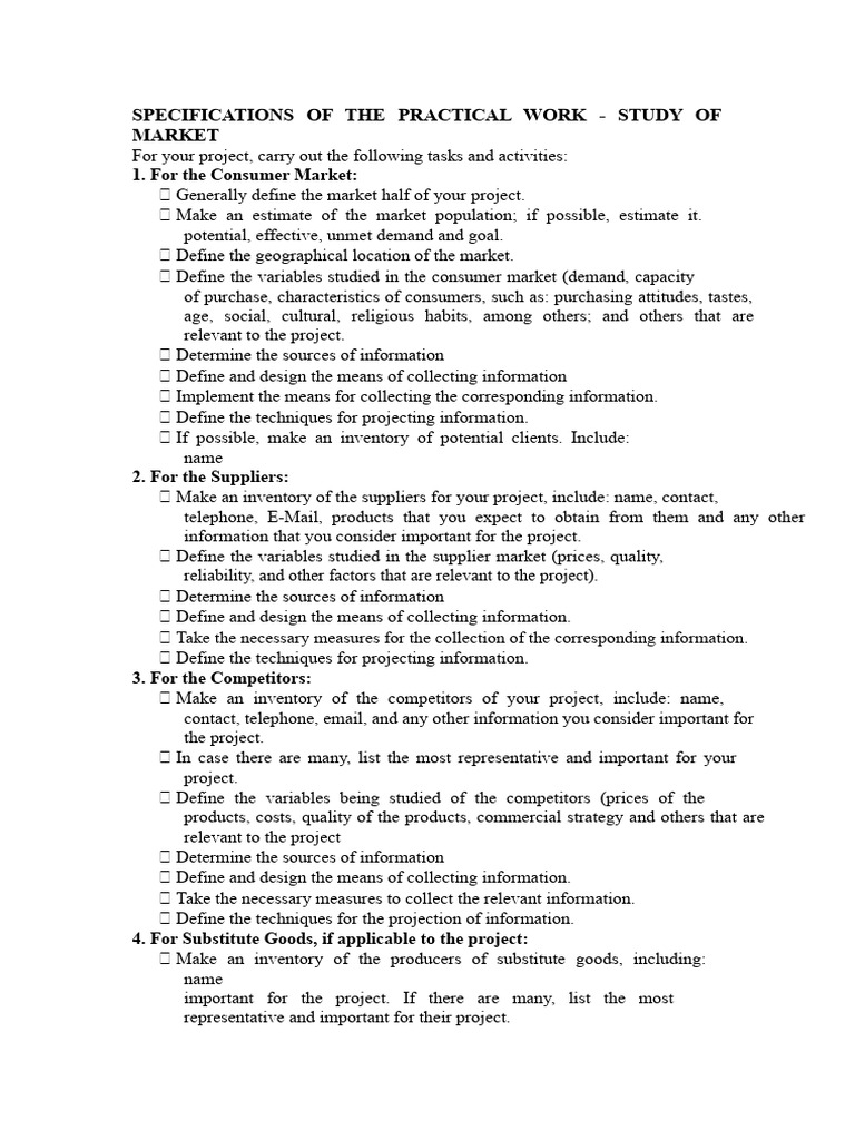 Practical Work Market Study | PDF | Demand | Market (Economics)