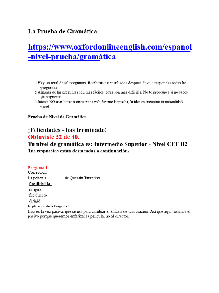 Sobre la prueba de gramática | PDF | Lingüística