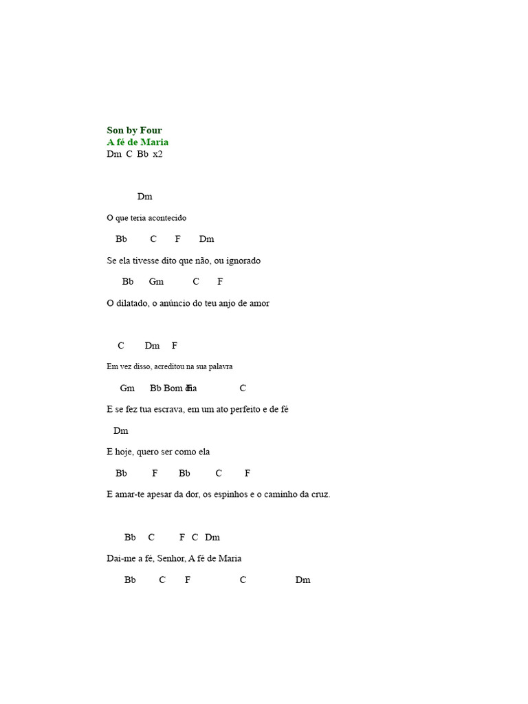 A Fé de Maria: Letra e Acordes | PDF | Maria, mãe de Jesus | Fé