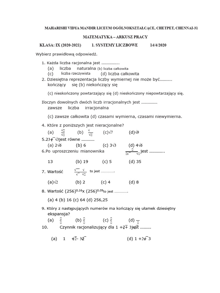 SYSTEMY LICZBOWE | PDF