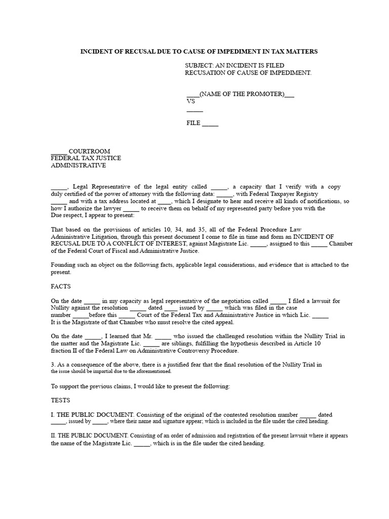 Recusal Incident in Tax Court Case | PDF | Lawsuit | Trials